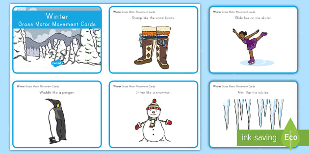 Winter Gross Motor Activity Cards