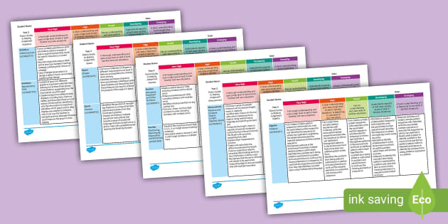 Year 2 Mathematics Rubric Pack Ι Planning and Assessment