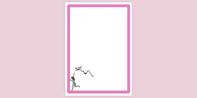 Child with Kite Page Border | Page Borders | Twinkl - Twinkl