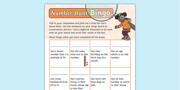 👉 KS1 Maths Icebreaker Activity- Number Hunt Bingo