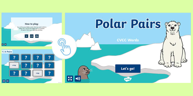 Polar Pairs: CVCC Words Game (teacher made) - Twinkl