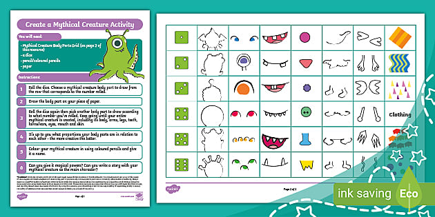 Create A Mythical Creature Activity Lehrer Gemacht 