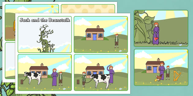 Jack and the Beanstalk Story Sequencing (4 per A4) - Jack and