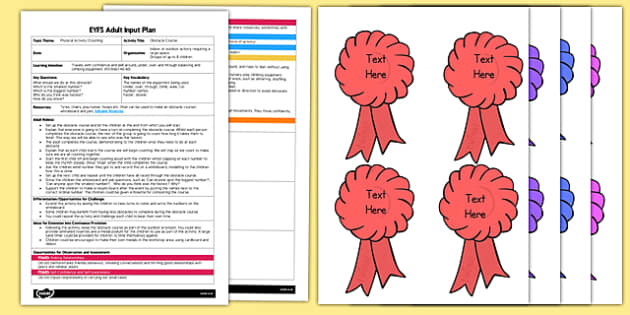 EYFS Counting Obstacle Course Adult Input Plan and Resource Pack