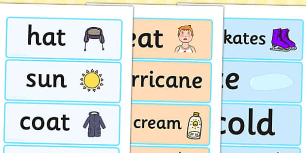 Winter Word Cards (teacher made) - Twinkl