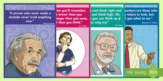 Encouraging Classroom Posters | Famous Quotations - Twinkl