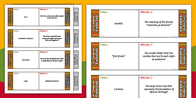 Let's Celebrate Kwanzaa I Have, Who Has Game | Holidays