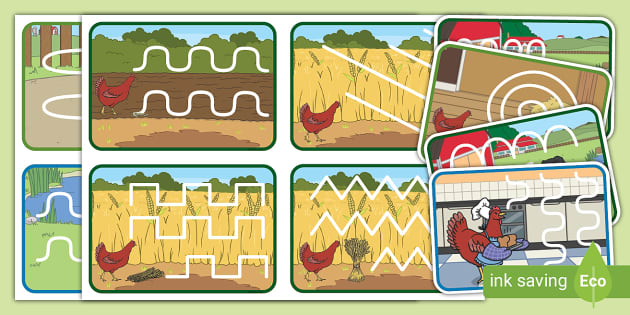 The Little Red Hen Mark-Making Pattern Cards | Twinkl