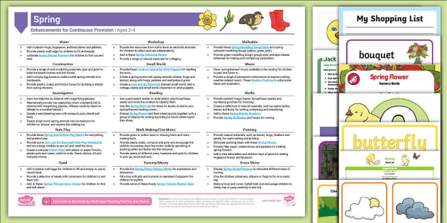 EYFS Spring Provision Planning Ideas & Resource Pack Age 2-4