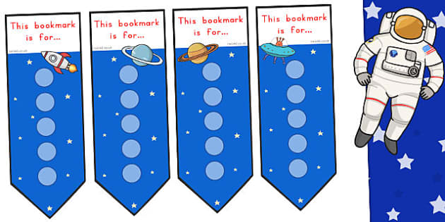FREE! - Space Small Sticker Reward Bookmarks (teacher made)