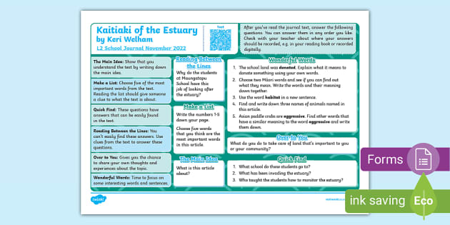 Level 2 November 2022 School Journal: Kaitiaki of the Estuary ...