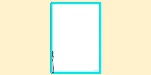 Simple Blank Fork Page Border | Page Borders | Twinkl