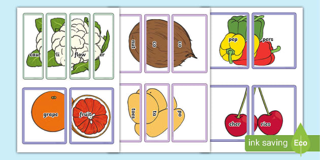 Syllable Food Puzzles (teacher made) - Twinkl
