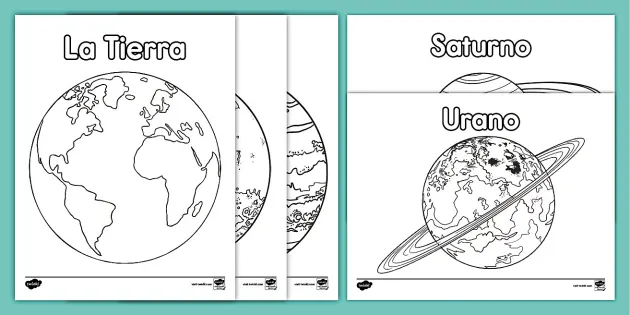 Páginas para colorear: Planetas | Spanish Planets Coloring Pages