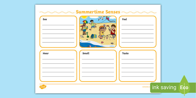Summer Senses Writing Activity (Teacher-Made) - Twinkl