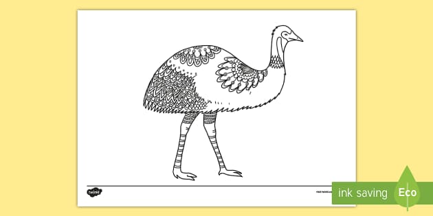 Mindfulness Emu Colouring Page | Twinkl Australia - Twinkl