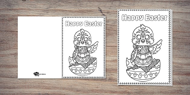 Easter Mindfulness Colouring Card | Chick - Twinkl Party