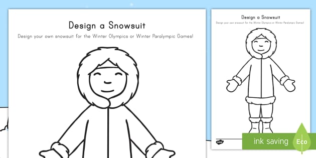 Winter Olympics Design a Snowsuit Activity