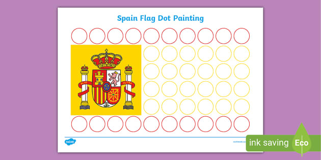 FREE! - Spain Flag Dot Painting Worksheet (teacher made)