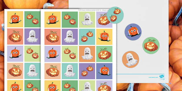 Halloween Cute Pumpkin Ghost - Decorative Stickers - Twinkl