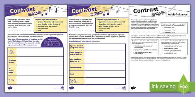 👉 KS2 Contrast in Music Listening Activity - Twinkl