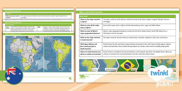 Year 4 HASS Geography Africa and South America Knowledge Organiser