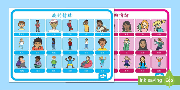 *Singapore Mandarin version My Feelings Word Mat* - Twinkl