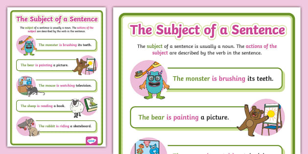 The Subject Of A Sentence teacher Made Twinkl