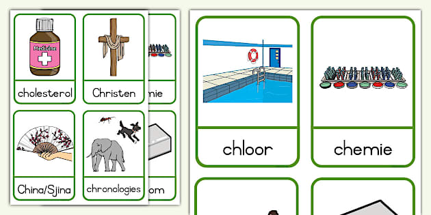 C-Woorde in Afrikaans Woordkaarte (professor feito) - Twinkl