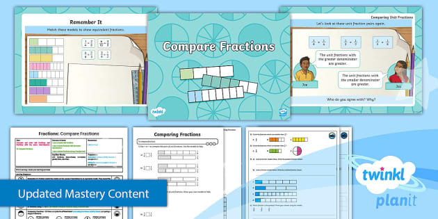 Lesson on Comparing Fractions with Lesson Plan | Y3 Maths