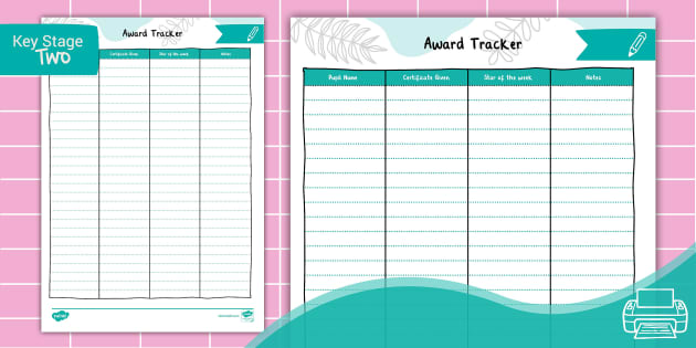 KS2 | Award Tracker | Teacher Planner (teacher made)