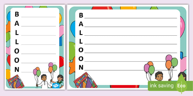 Balloon Acrostic Poem Template (Teacher-Made) - Twinkl