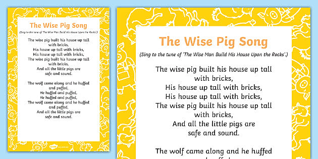 The Wise Pig Song (teacher made) - Twinkl