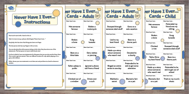 Never Have I Ever... Game | Twinkl Party (teacher made)