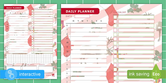 Christmas Daily Planner | Twinkl Busy Bees (teacher made)