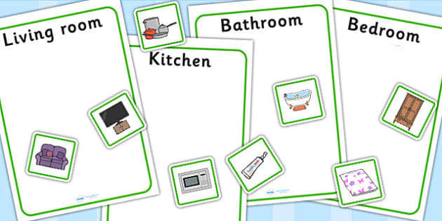 Kitchen Bedroom Bathroom And Living Room Sorting Activity