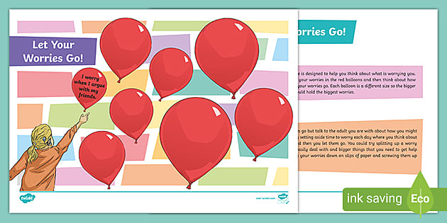Let Your Worries Go Worksheet (teacher made) - Twinkl
