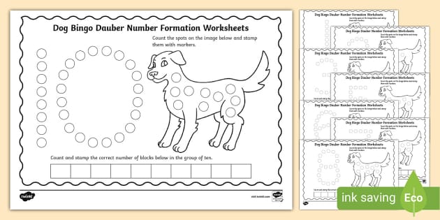 FREE Dog Bingo Dauber Number Formation Worksheets free-dog-bingo-dauber-number-formation-worksheets