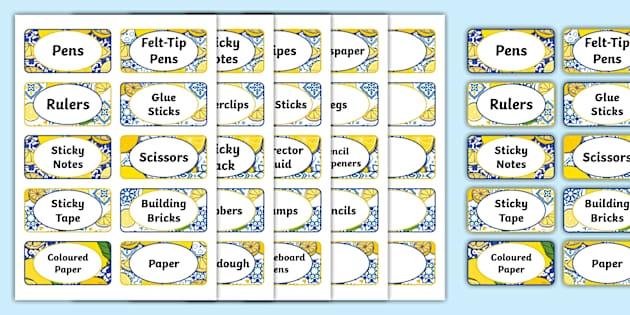 Mediterranean Lemon Drawer Labels (teacher made) - Twinkl