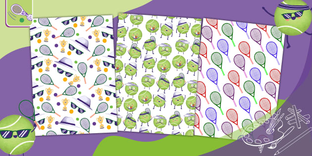 Tennis Sports-Themed Pattern Posters Pack (teacher made)