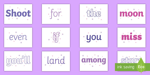 FREE! - Shoot for the Moon Display Words - Twinkl