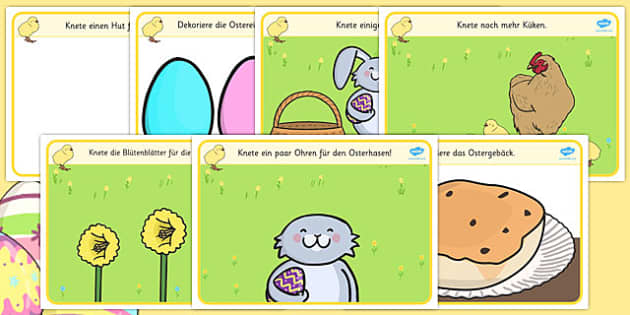 Easter Playdough Mats German (teacher made) - Twinkl