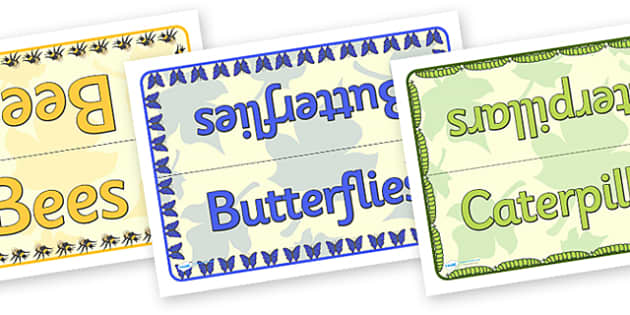 FREE! - Editable Class Group Table Signs (Minibeasts)