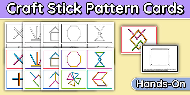 Craft Stick Shape and Pattern Cards