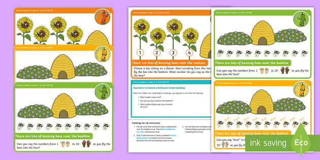 * NEW * EYFS Maths Counting Chilli Challenges: Buzzing Bees Rote Counting