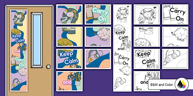 Modern Calm Colors Vertical Door Banner (teacher made)