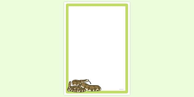 Simple Blank Rattlesnake Page Border | Page Borders | Twinkl