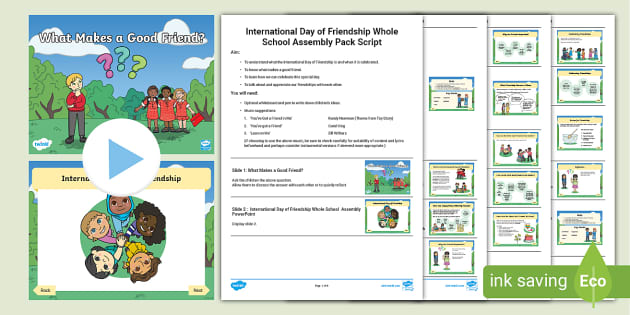 International Day of Friendship School Assembly - Twinkl