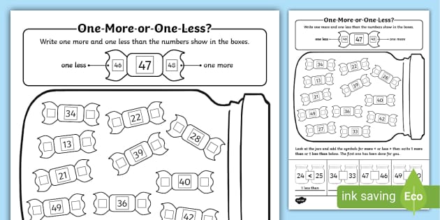 One More One Less - Numbers to 50 Counting Activity - Twinkl One More One Less - Numbers to 50 Counting Activity - Twinkl