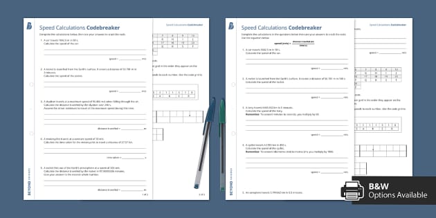 Speed Calculations Code Breaker | KS3 Science | Beyond